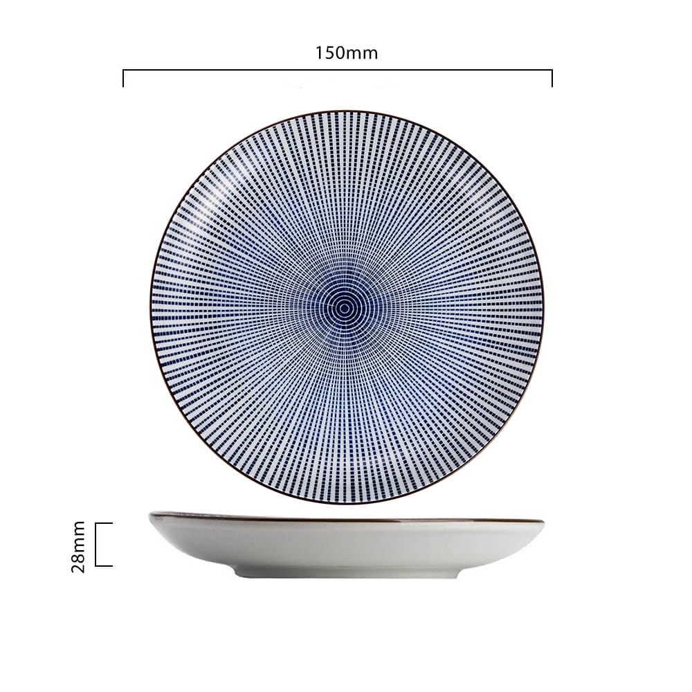 Hōshajō Blue Small Ceramic Plate 150mm | Katachiware