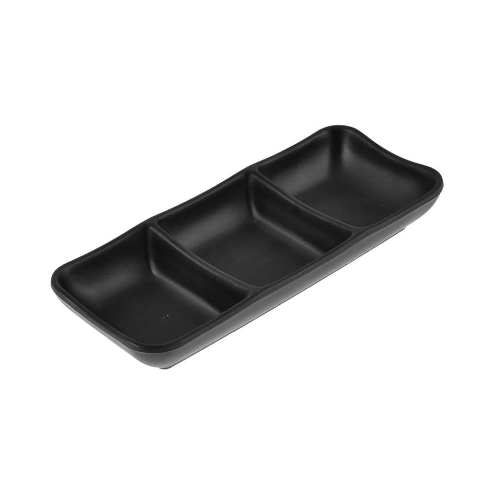Buy Matte Black Sauce Tray (3 Compartment) | Katachiware