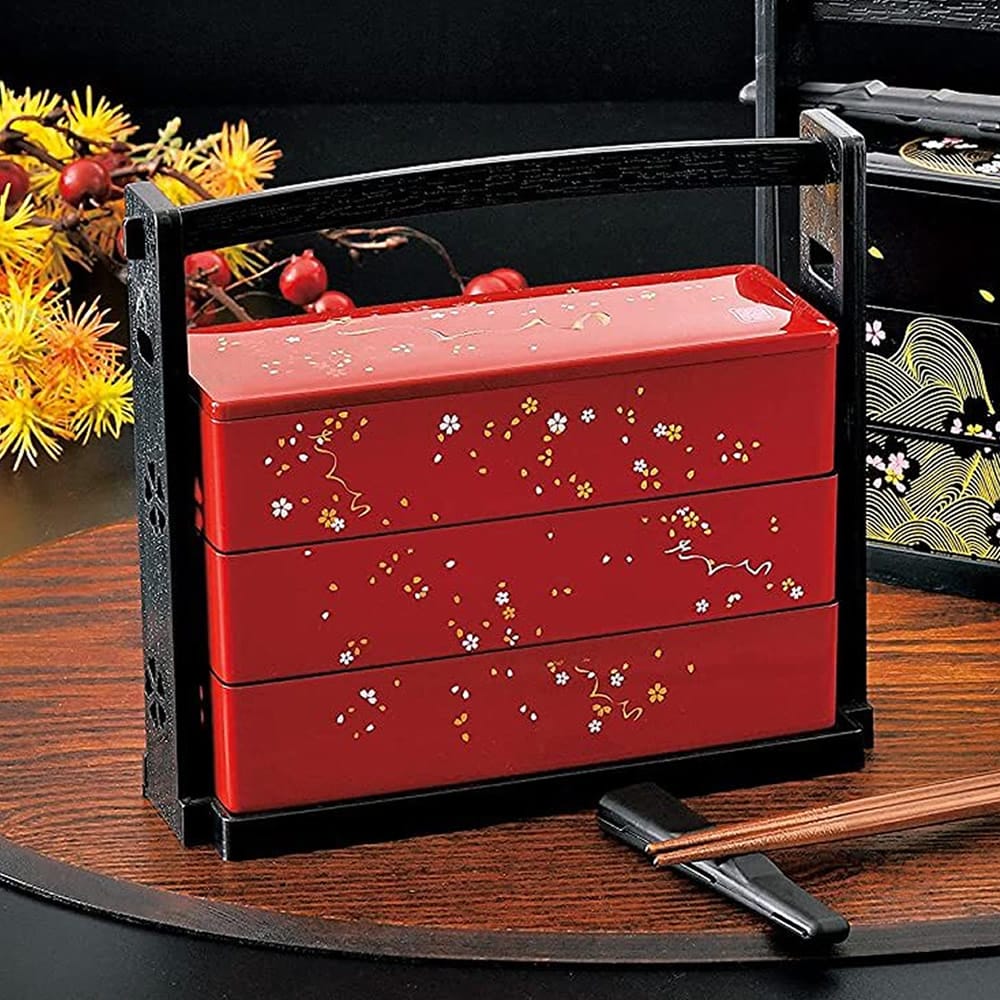 Buy Red Sakura Lunch Box & Chopstick Set | Katachiware